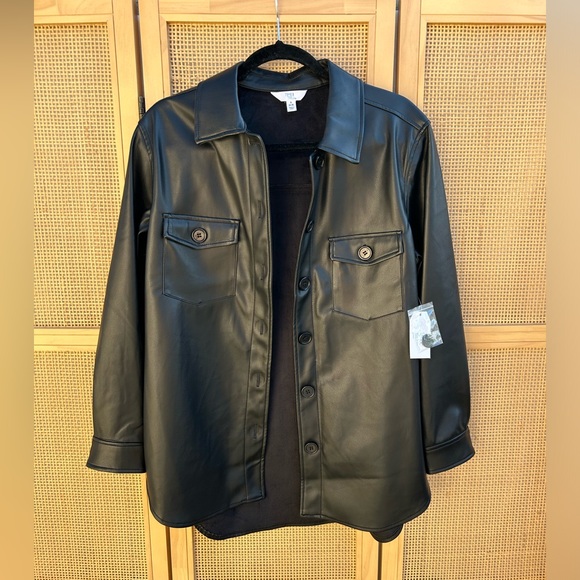 Time and Tru | Jackets & Coats | Time And Tru Faux Leather Button Down ...